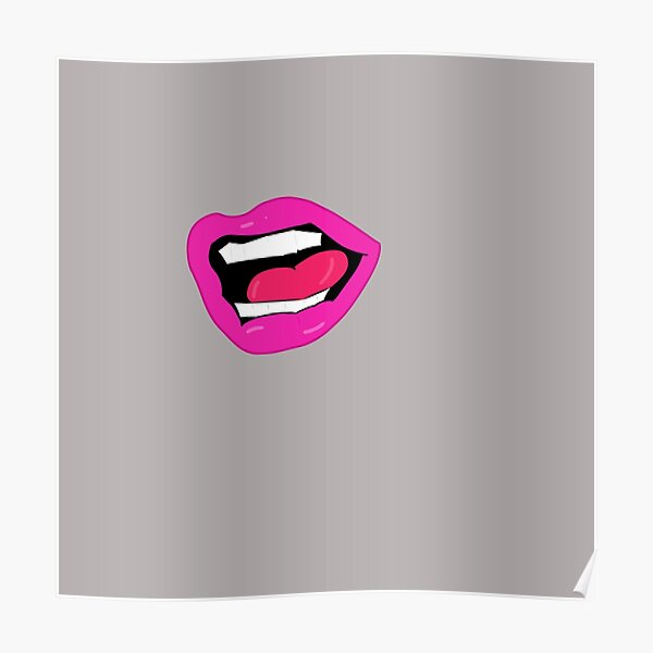Póster «Lippies con lengua y dientes de lápiz labial rosa» de Nnone ...