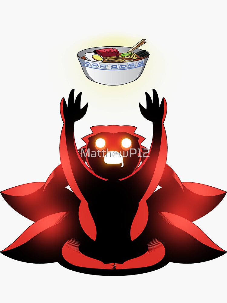 "Kyuubi loves ramen anime characters" Sticker by MatthewP12 | Redbubble