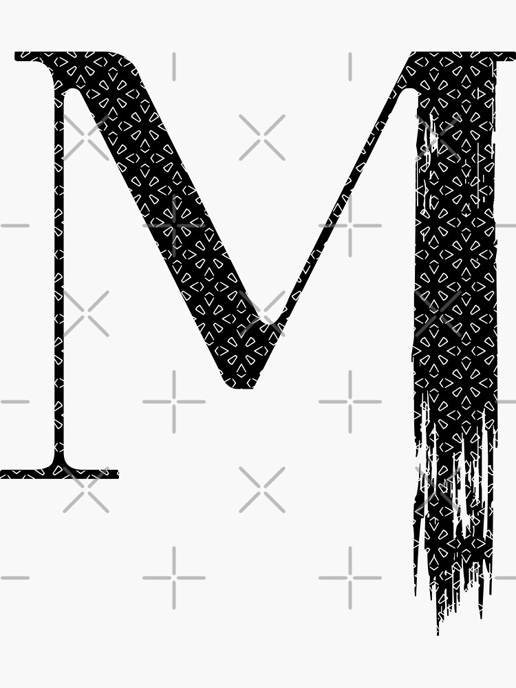 "Letter M - Black & White #1" Sticker for Sale by Kettukas | Redbubble