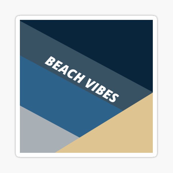 "BEACH VIBES blue background" Sticker for Sale by sumasumarum | Redbubble