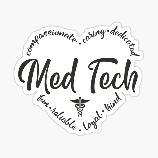 "Med tech, medical technician" Sticker by brackerdesign | Redbubble