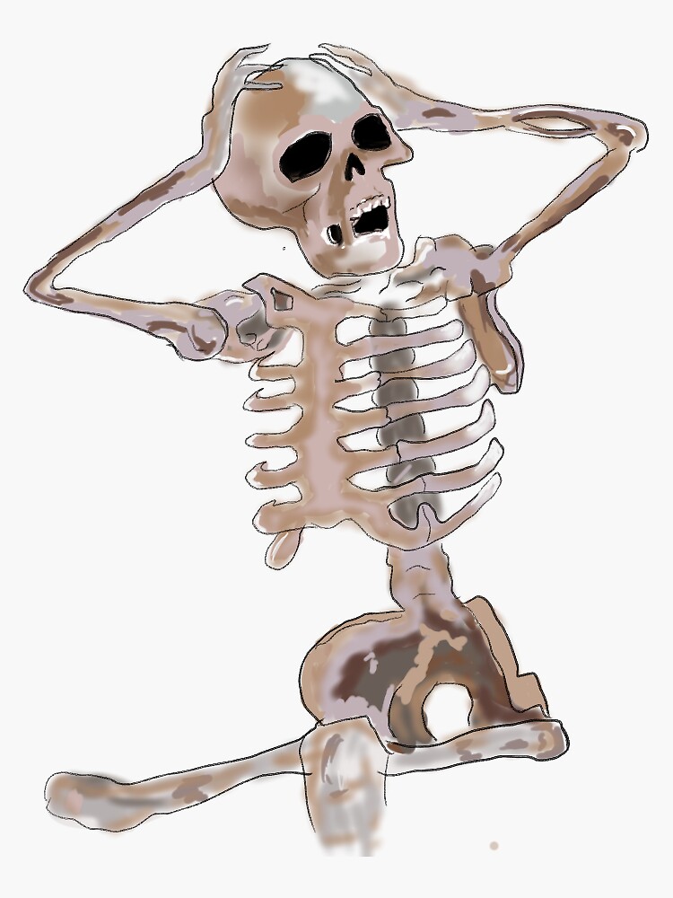 "shocked skeleton" Sticker for Sale by Ahilts | Redbubble