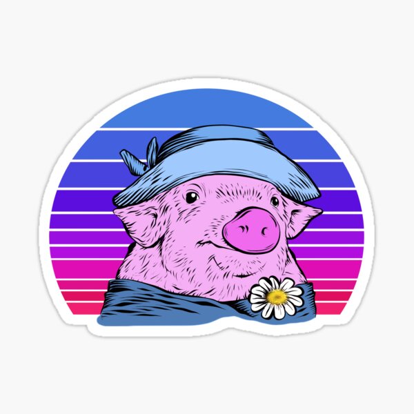 "Ordinary pig sunset" Sticker for Sale by phys | Redbubble
