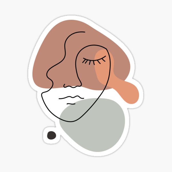 "One line female face" Sticker for Sale by foxeyedaisy | Redbubble