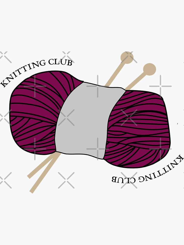 "knitting club logo" Sticker by eleanor27 | Redbubble