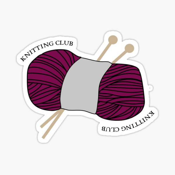 "knitting club logo" Sticker by eleanor27 | Redbubble