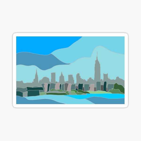 "Digital Art - Manhattan Skyline, New York, USA" Sticker for Sale by ...