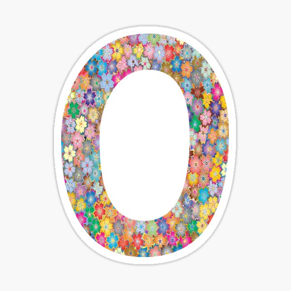 "Number 0 Colorful Flowers Funny Zero Gift" Sticker for Sale by Shariss ...
