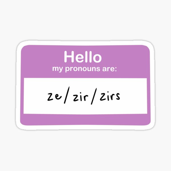 "Ze, Zir, Zirs Pronoun Sticker" Sticker for Sale by izzychar | Redbubble