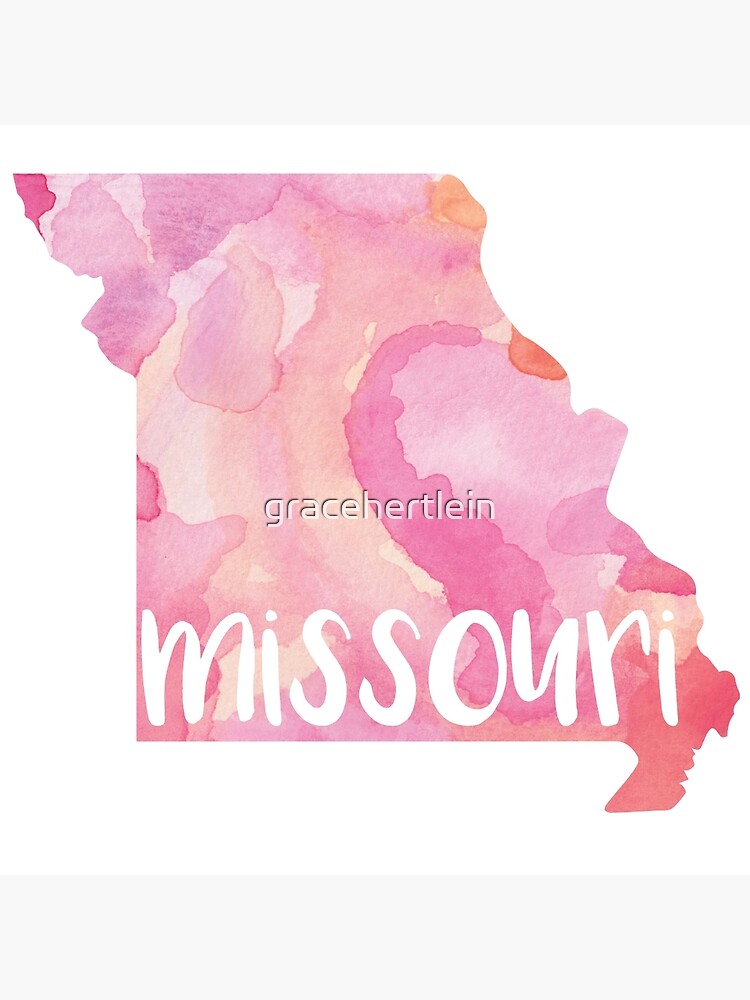 "Missouri - pink watercolor, handwritten" Poster by gracehertlein ...