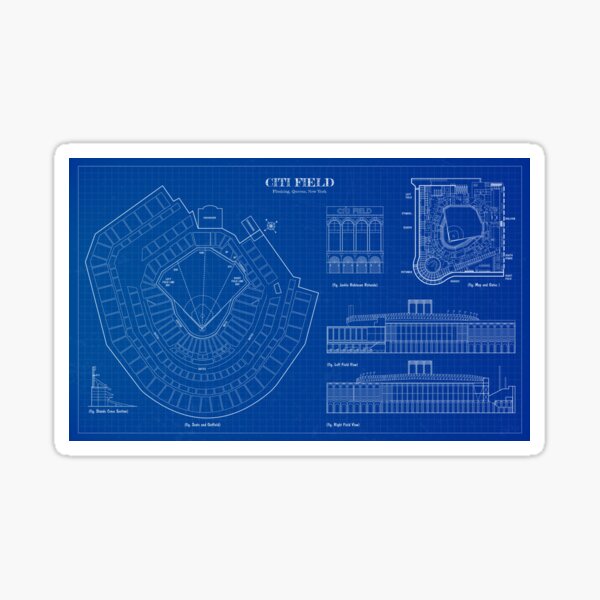 "Citi Field (Blueprint)" Sticker by BGALAXY | Redbubble