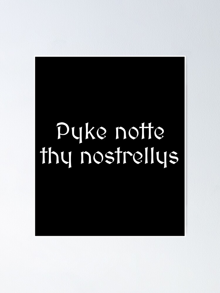 ""Don't Pick Your Nose" Medieval English" Poster by Decatin | Redbubble