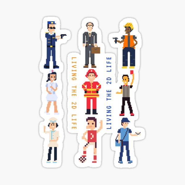 "2D people vol.3" Sticker for Sale by natcha3 | Redbubble