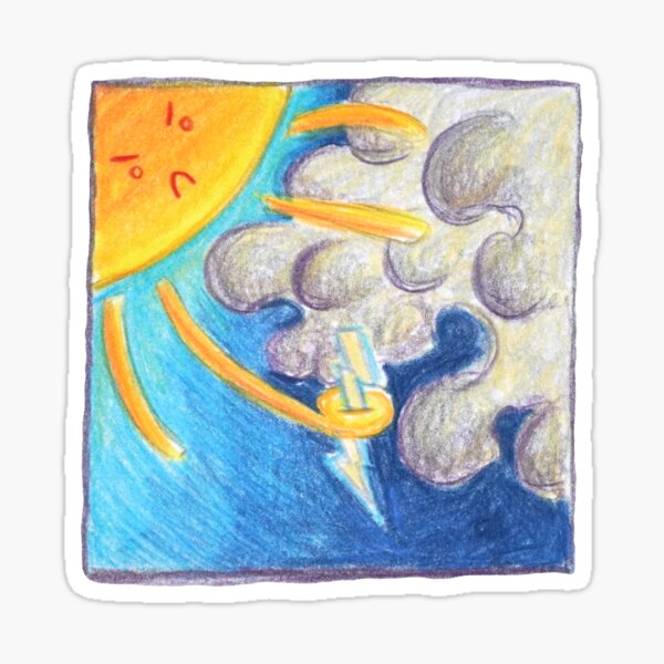 "The angry corner sun catches the lightning of the thundercloud ...