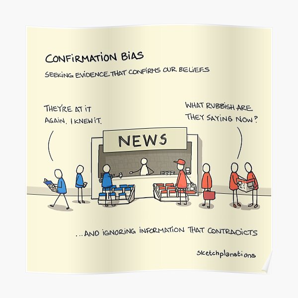 "Confirmation bias" Poster by sketchplanator | Redbubble