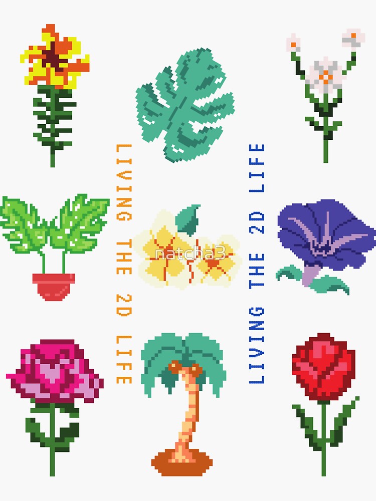 "2D Flower/Plants " Sticker by natcha3 | Redbubble