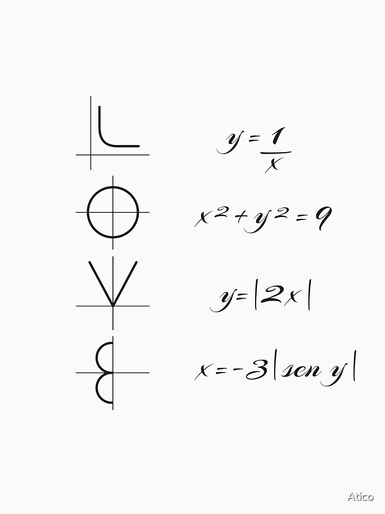 Camiseta «Fórmula matemática del amor» de Atico | Redbubble