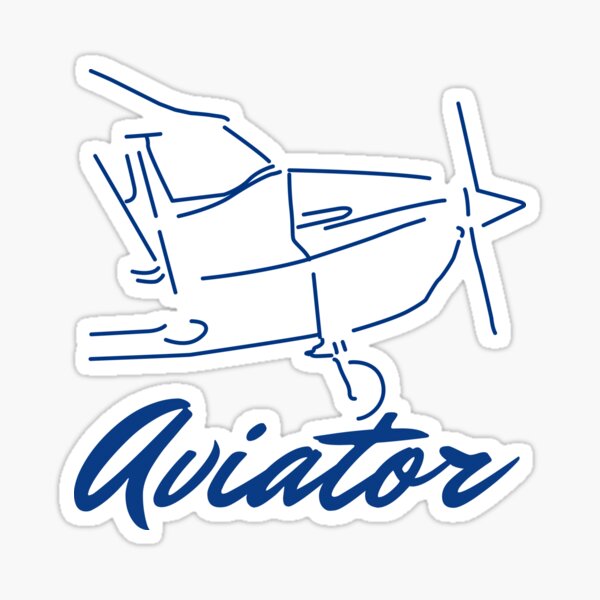 "Aviator Aircraft Outline" Sticker for Sale by Ngaiseot | Redbubble