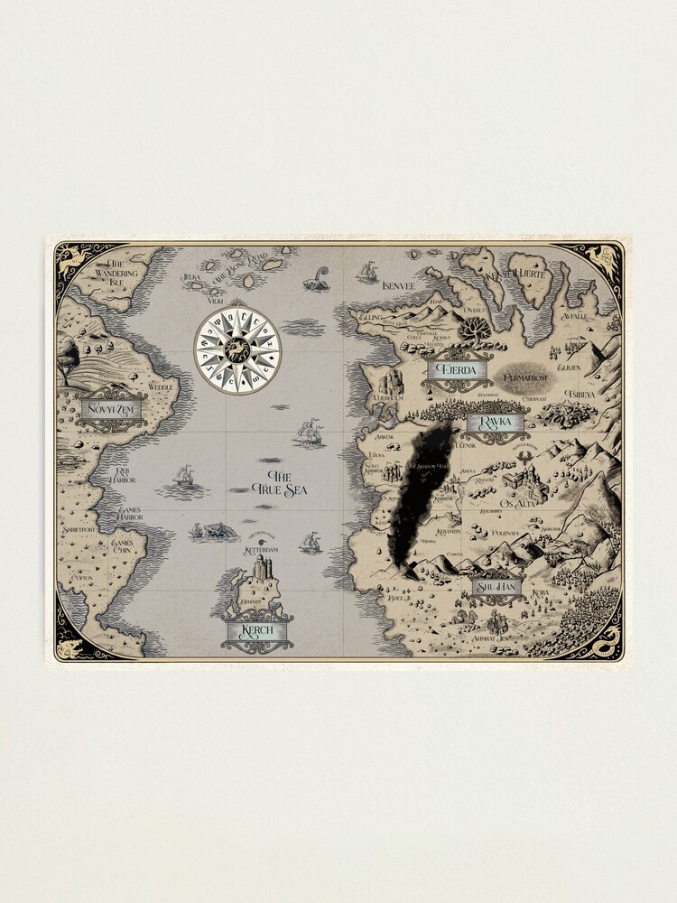 "Colorized Grishaverse Map (High Res)" Photographic Print for Sale by ...