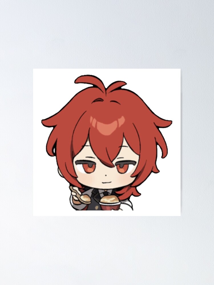 "Diluc Chibi" Poster by vanil1a | Redbubble
