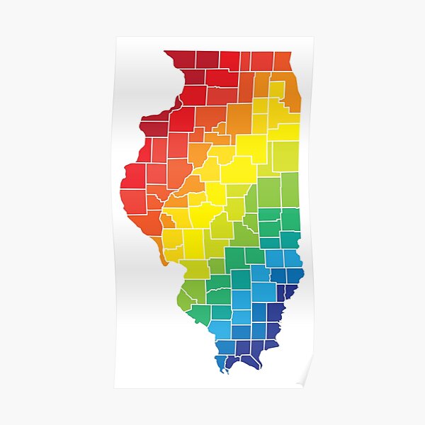 "illinois color counties" Poster for Sale by chromatosis | Redbubble