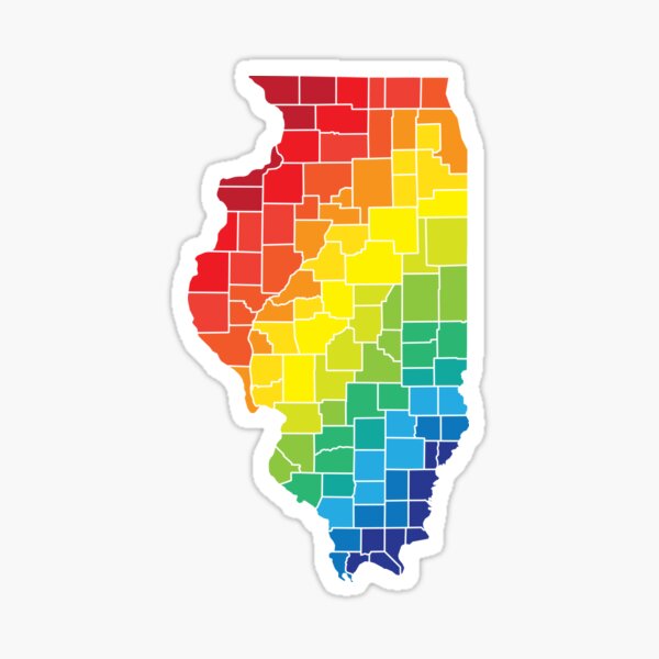 "illinois color counties" Sticker for Sale by chromatosis | Redbubble