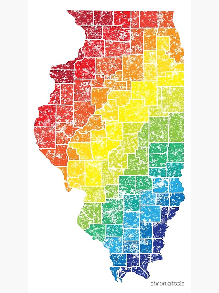 "illinois color county map" Poster by chromatosis | Redbubble