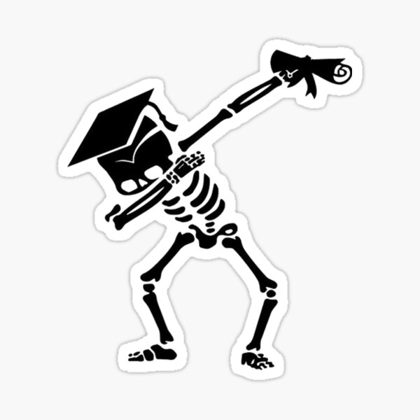 "Dabbing Skeleton Graduation" Sticker for Sale by MyrtoKal | Redbubble
