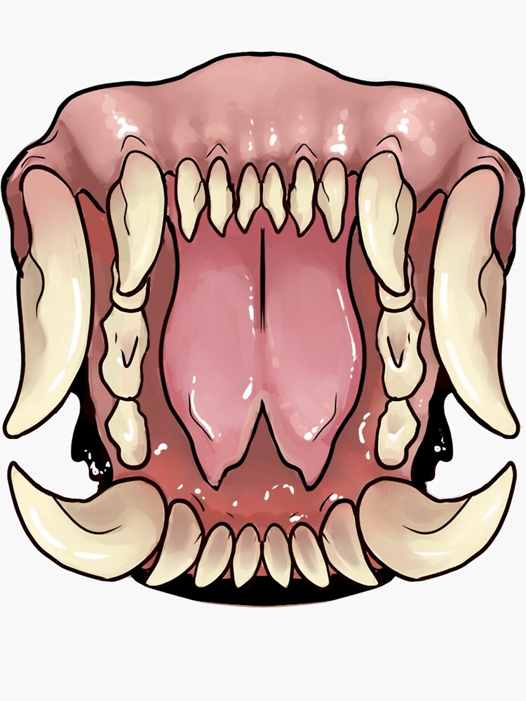 "Sharp Teeth " Sticker for Sale by Sootedfox | Redbubble