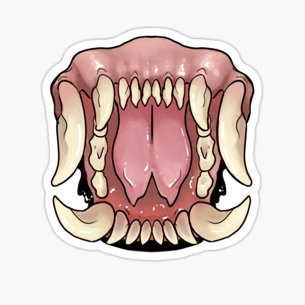 "Sharp Teeth " Sticker for Sale by Sootedfox | Redbubble