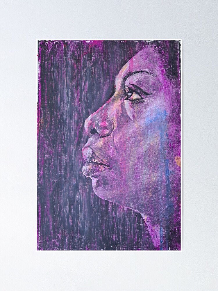 "Nina Simone - hand-drawn oil and ink portrait" Poster by HRHildebrand ...
