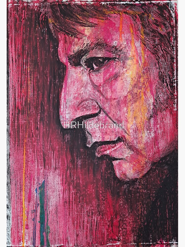 "Alan Rickman - Hand-Drawn Oil and Ink Portrait" Sticker by ...