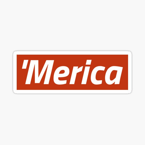 "Merica Patriotic USA Logo" Sticker by BlueBlackBold- | Redbubble