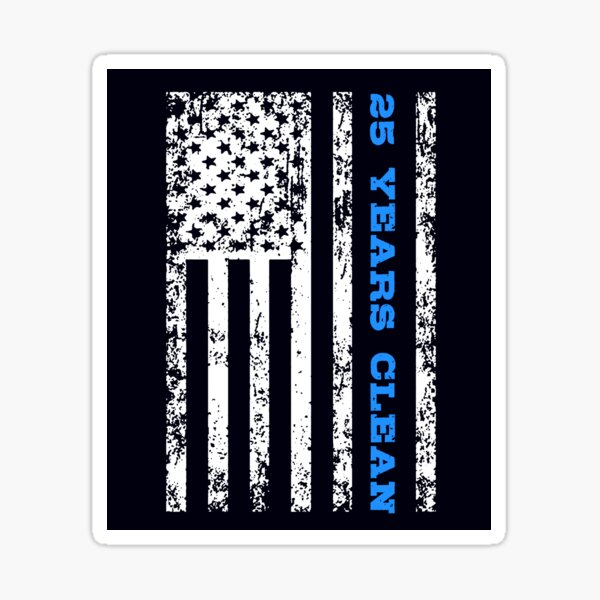 "Sober 25 Years Clean" Sticker for Sale by mikevdv2001 | Redbubble