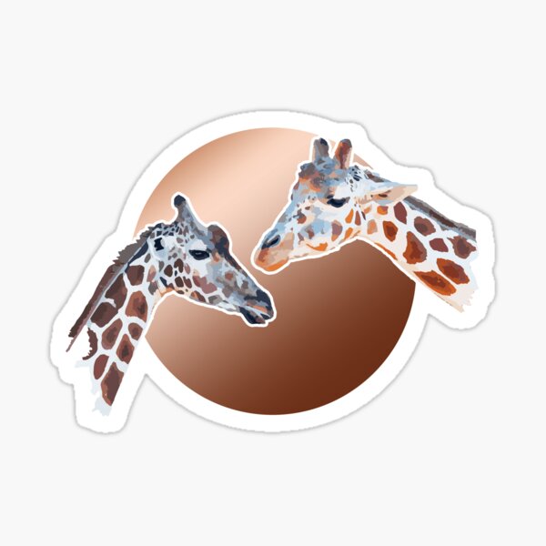 "Amazing Animals: Giraffes on Bronze Circle" Sticker for Sale by ...
