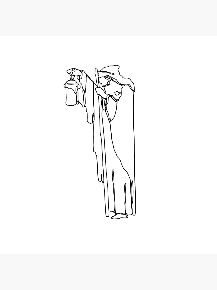 "Tarot the Hermit Minimalist Line Drawing" Poster by zigzagcreative ...