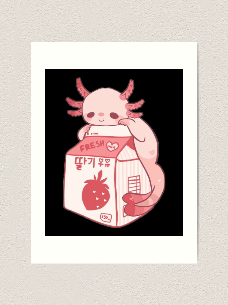 Lámina artística «Cute Snaxolotl Kawaii Axolotl - Kawaii Cottagecore ...