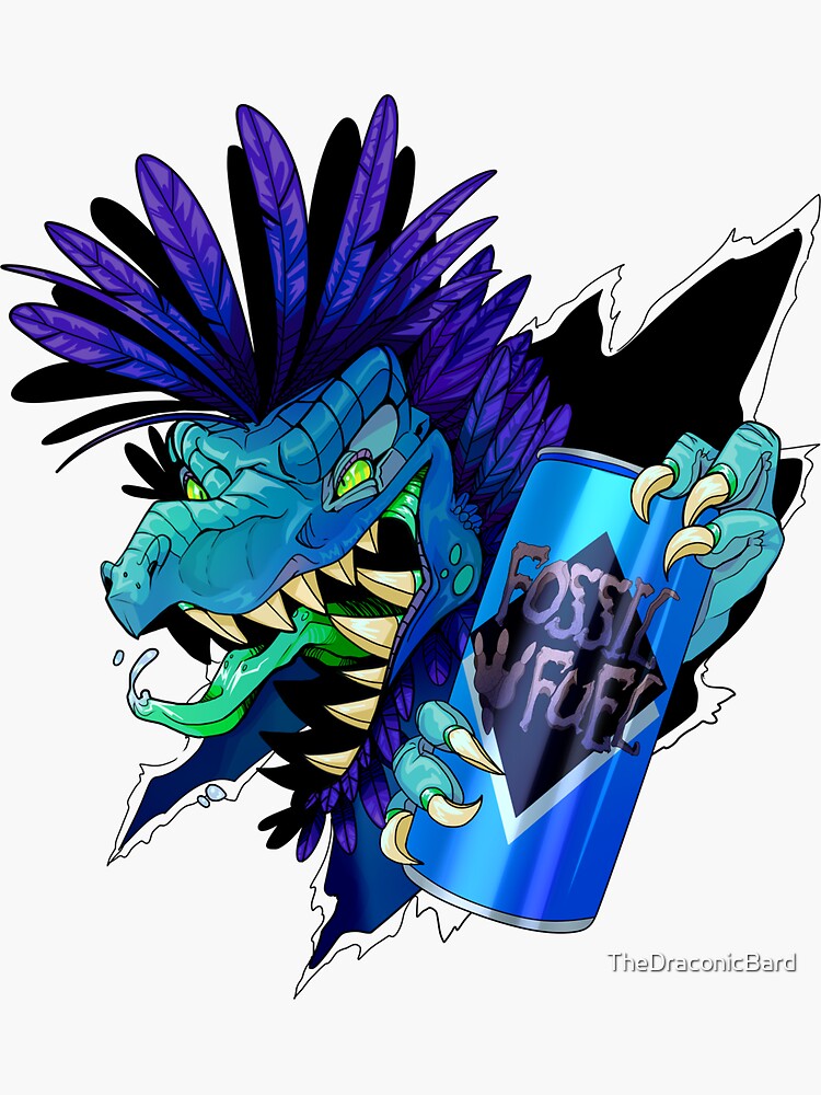 "FOSSIL FUEL: RAD RAZ RAPTOR" Sticker for Sale by TheDraconicBard ...