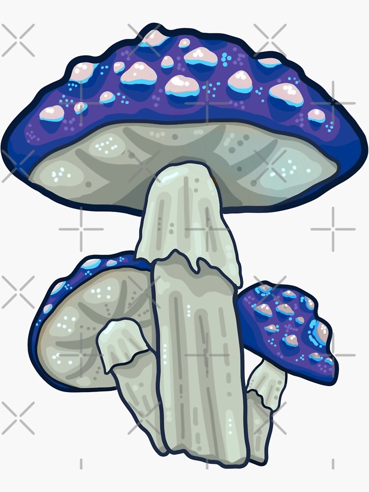 "Blue Mushroom " Sticker by TheDoggoDraws | Redbubble