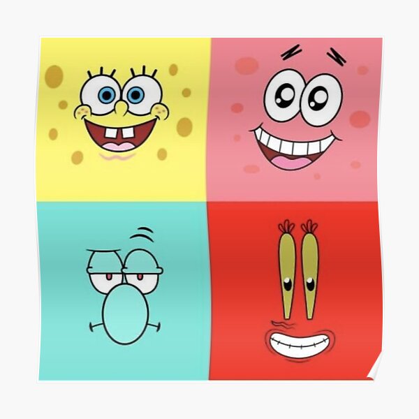 "Spongebob Characters" Poster by tyniah | Redbubble