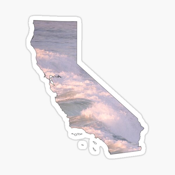 "Surf within California state outline" Sticker for Sale by KC ...