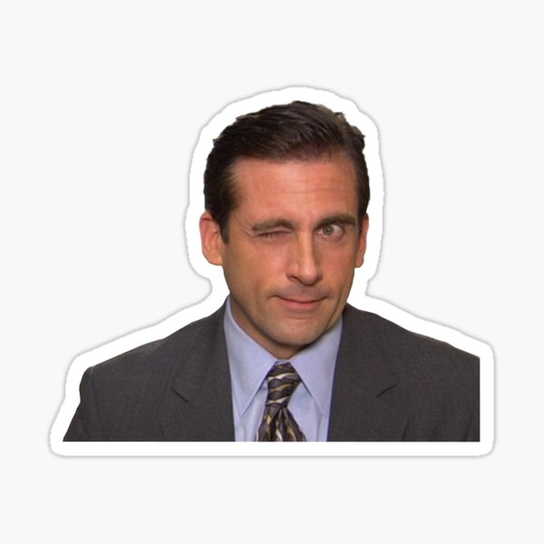 "Michael Scott Winking" Sticker for Sale by lukeelmore0 | Redbubble