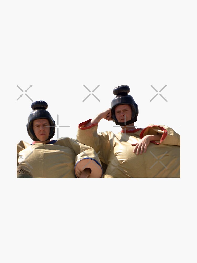 "Sumo Andy and Sumo Dwight" Sticker by lukeelmore0 | Redbubble