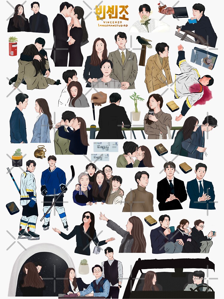 "Vincenzo Part2 * for A4 Sticker pack " Sticker for Sale by ...