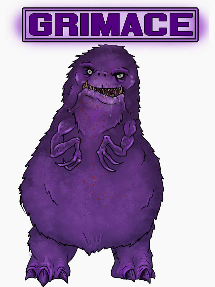 "Grimace" Sticker for Sale by YakmanNZ | Redbubble