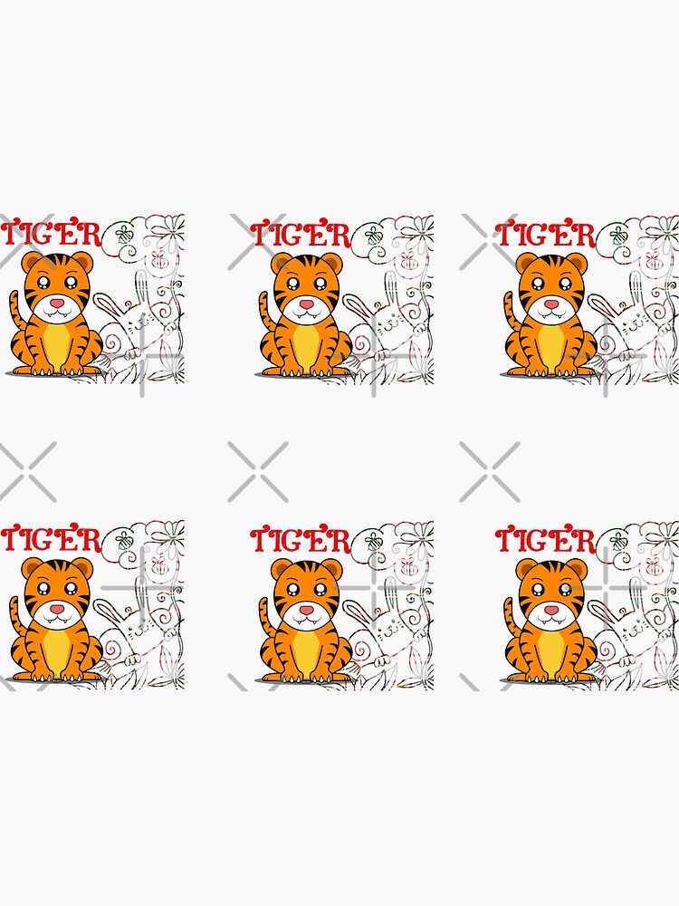 "TIGER | KAWAII TIGER | CHIBI TIGER" Sticker for Sale by NATUREZONE ...