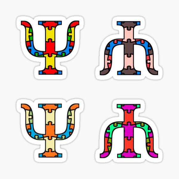 "School Psychology Symbol Puzzle Design Sticker Pack - Set of 4 ...