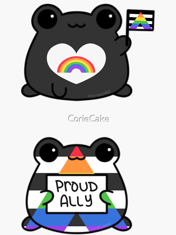 "Straight Ally Pride Frogs" Sticker for Sale by CorieCake | Redbubble