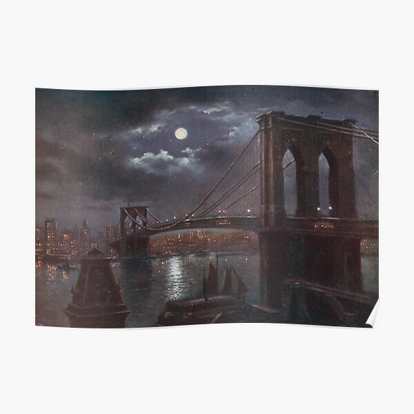 "The Brooklyn Bridge New York City Art" Poster for Sale by VintageLand ...