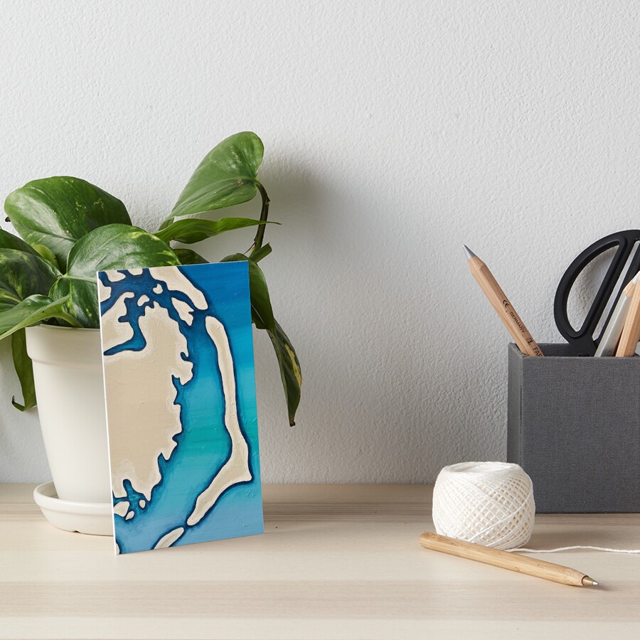 "OBX map- Outer Banks NC" Art Board Print by kimcowenart | Redbubble